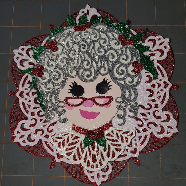 Santa and Mrs Claus 3D Papercut Template Set, SVG, PDF, Dxf, Layered ...