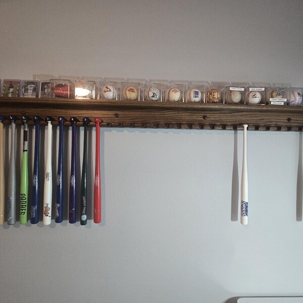 10 Mini Souvenir Bat Horizontal Baseball Bat Display Rack With Ball ...
