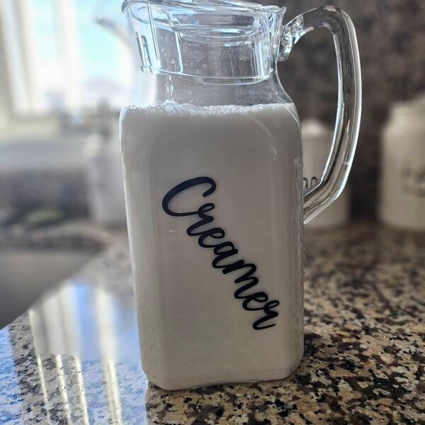 Coffee Creamer Jar Label / Kitchen Creamer Jar Vinyl Decal, Kitchen Jar ...