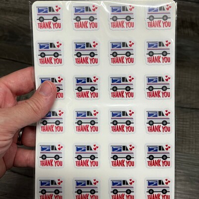 Postal Worker Thank You, Sticker Sheet, Mail Carrier, Package Stickers ...