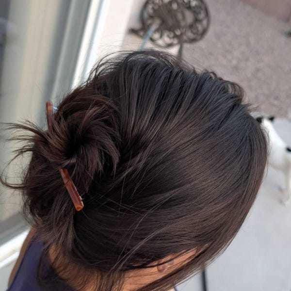 French-inspired Minimalist Long Spring Hair Clip for Women – Slim and ...