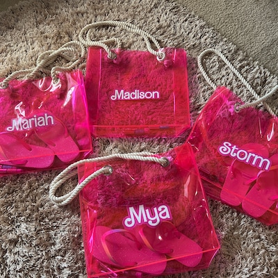 Custom Pool Party Tote Bag, Malibu Doll Favors, Cleartote Bag ...