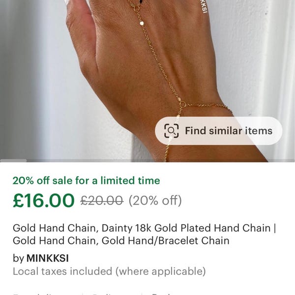 Gold Hand Chain, Dainty 18k Gold Plated Hand Chain Gold Hand Chain ...