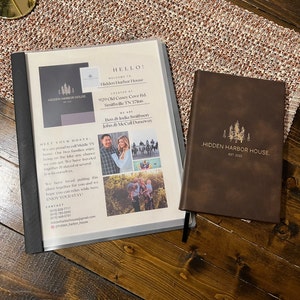 Personalized Cabin Guest Book, Engraved Leather Notebook, Lake House ...