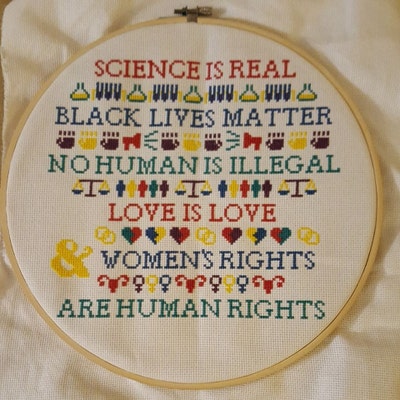 Woke Cross Stitch Sampler Pattern. Feminist Cross Stitch - Etsy