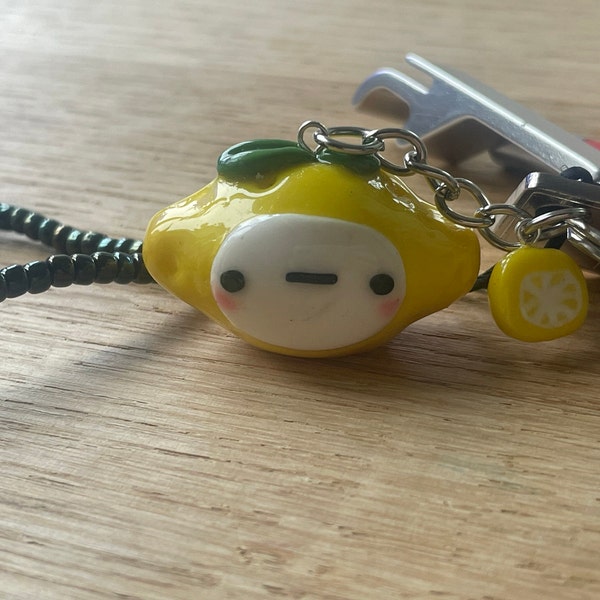 Lemon Kitty Keychain Cat Polymer Clay Handmade Cute - Etsy