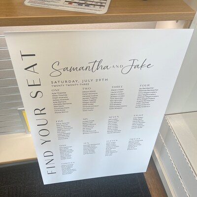 Elegant Seating Chart Sign, Seating Chart Template, Classic Wedding ...