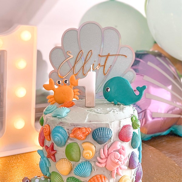 Edible Sugar Icing Sea Shells Shimmer Beach Cupcake Toppers Cake ...
