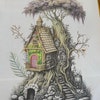 50 Enchanted Fairy Houses Coloring Book Adults Kids Coloring Pages ...