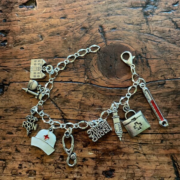 Nurse Bracelet. Nurse Charm Bracelet. RN Bracelet. LPN Bracelet. CNA ...