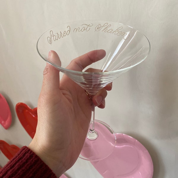 Calligraphy Engraved Martini Glass Personalized Housewarming Gift New ...