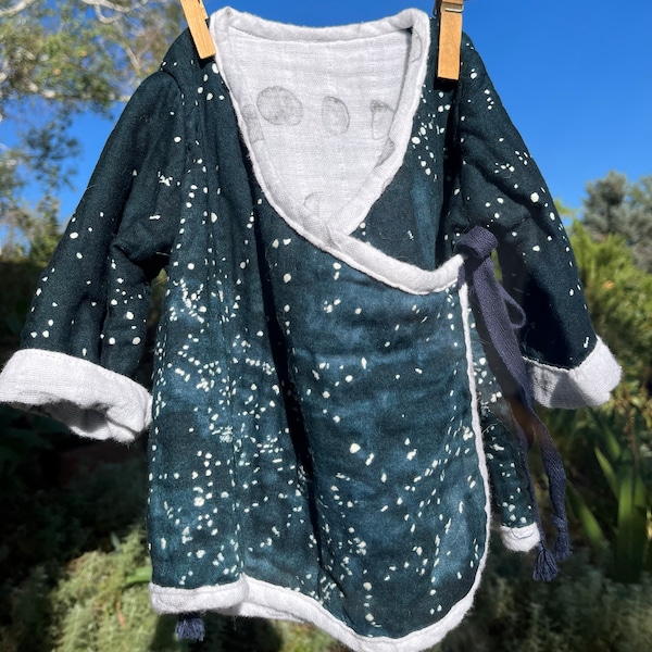 Long Sleeve Wrap Sewing Pattern, Baby Muslin Top, PDF Instant Download ...