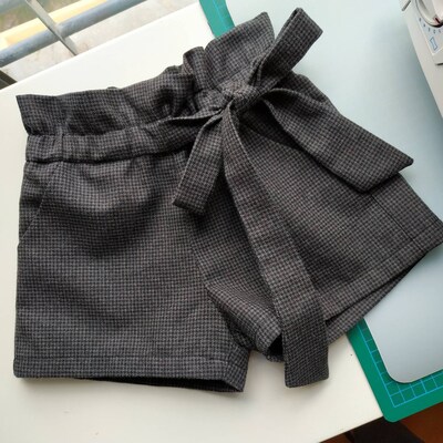 Girl Shorts Sewing Pattern Paper Bag High Waist PDF Instant Download ...