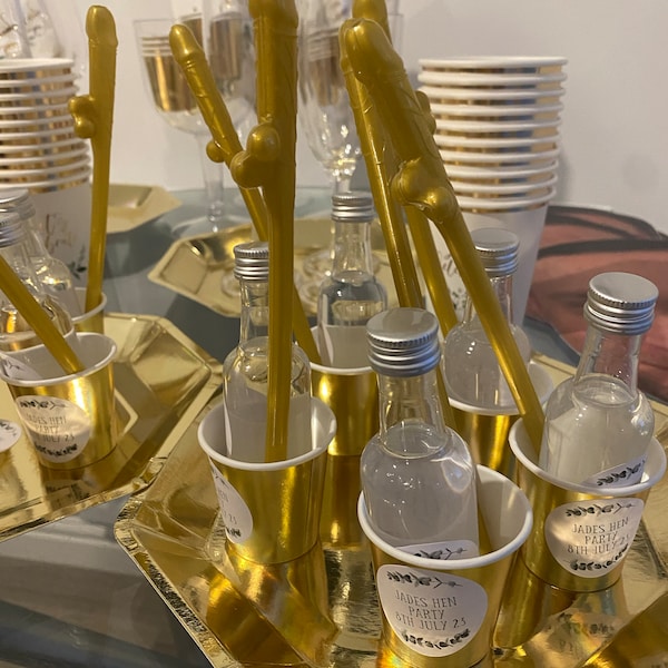 Willy Straws Hen Party Night Out Novelty Sucking Drinking Straws Gold ...