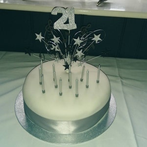 Stars Hearts Glittered Cake Topper Spray Cake Decoration - Etsy