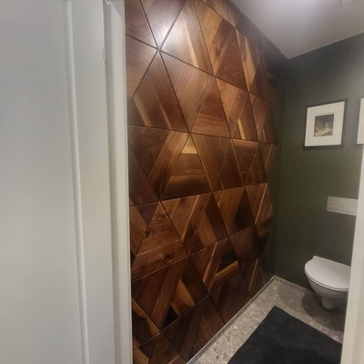 Wooden Triangles Wood Panels wooden Interior Decorative Slats Wall ...