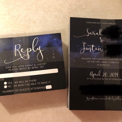 Stars Wedding Invitation, Night Sky Wedding Invitation, Stars, Summer ...