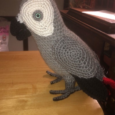 African Grey Parrot Crochet PATTERN USA Terms - Etsy