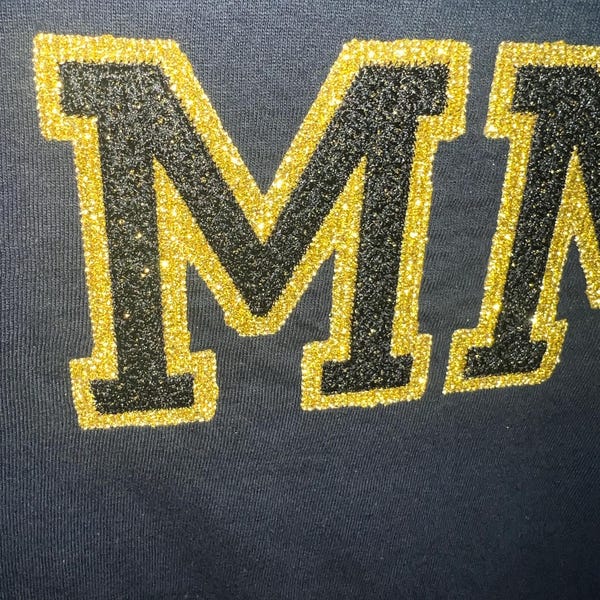 Faux Chenille Glitter HTV Font Athletic Sport Varsity Glitter Vinyl ...