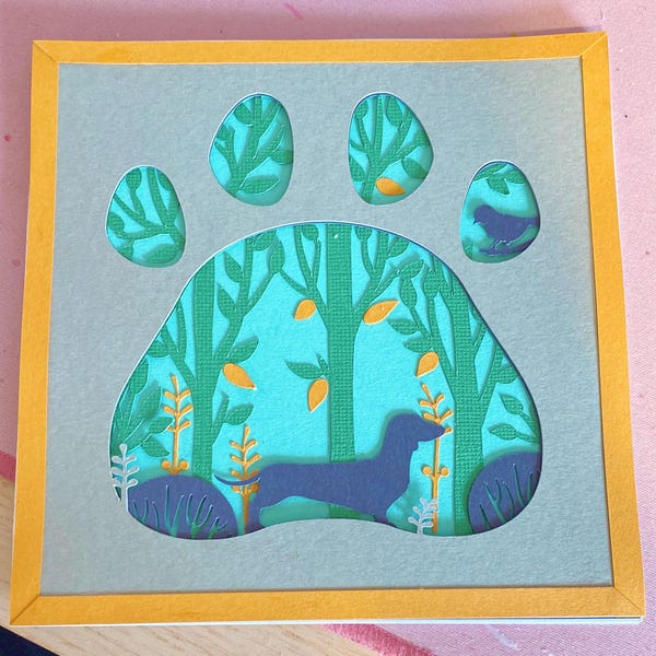 Dachshund Dog Breed Shadow Box SVG, 3d Papercut SVG, Layered Paper Art ...