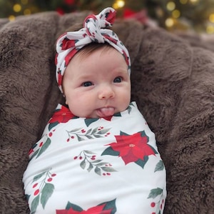 BABY GIRL FLORAL Swaddle Blanket / Newborn Personalized Coming Home ...