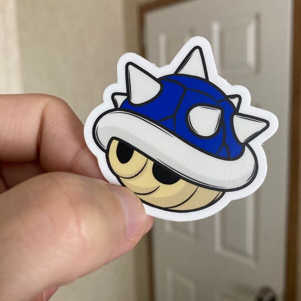 Mario Kart Blue Spike Shell Vinyl Die-cut Sticker | N64 Video Game ...