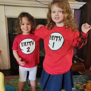 Thing 1, Thing 2 3,4.. Dr Seuss Personalized Hoodies W Your Text/ Image ...