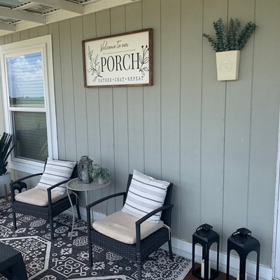 Welcome to Our Porch Sign, Wood Sign for Porch, Framed Porch Sign ...