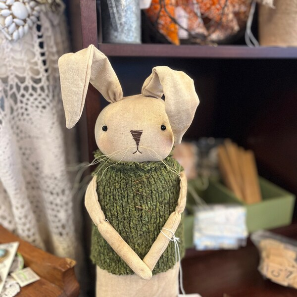 Primitive Easter Bunny Rabbit Doll Digital PATTERN Hannah Liberty Creek ...