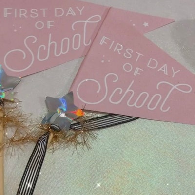 First Day of School Pennant Flag Printable Homeschool School Back to ...