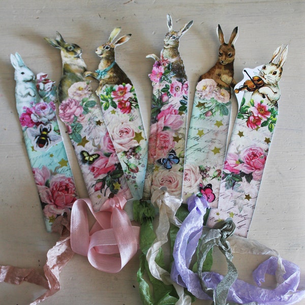RABBIT BOOKMARK Printable Bunnies Vintage Images Instant Download ...
