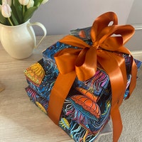 Boho Psychedelic Wrapping Paper Bold, Colourful Art Deco for Mum Garden ...