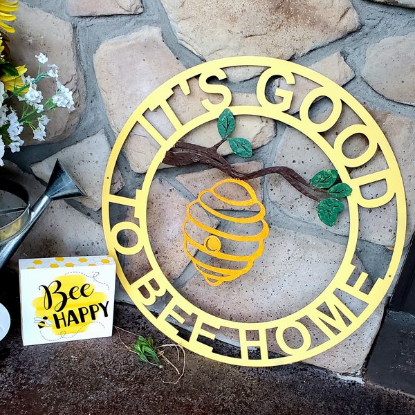 Personalized Metal Bee Hive Sign | Bee Sign | Metal Bee Decor | Custom ...