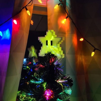 Super Mario Star Tree Topper Power Star Mario Star Retro Star - Etsy