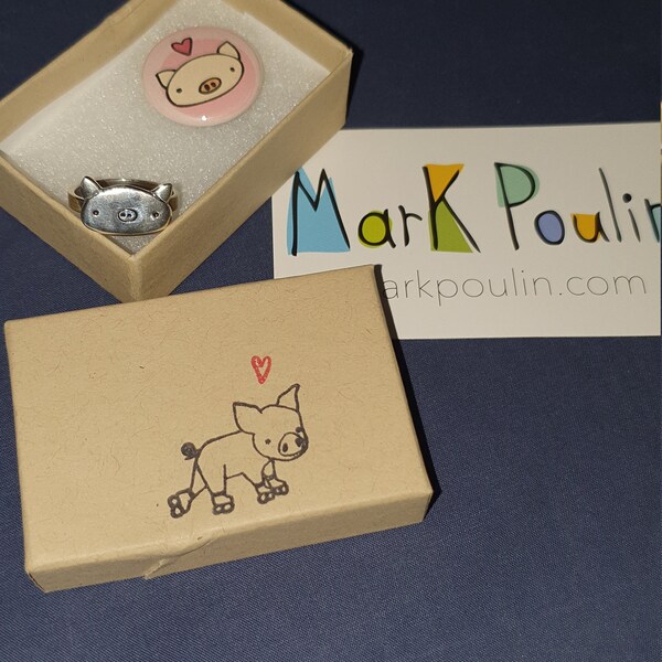Sterling Silver Pig Ring - Silver Pig Head Ring - Etsy