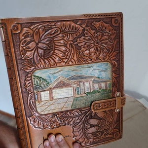 Custom Large Leather Bound Book, Personalized Gift, A3 Leather Book ...