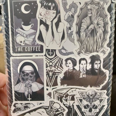 100 Cool Black and White Goth Laptop Stickers Dark Skull Tattoo Decals ...