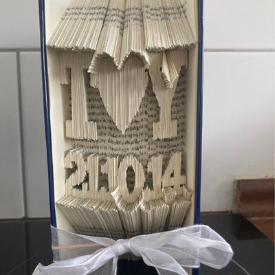 Custom Book Fold PATTERN Initials & Date, Wedding and Date Book Fold ...
