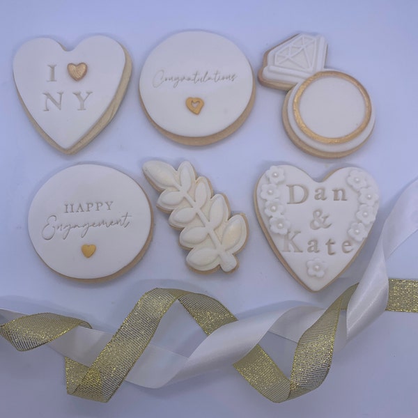 Wedding Ring Embosser & Cookie Cutter Set, Diamond Ring Deboss, Biscuit ...