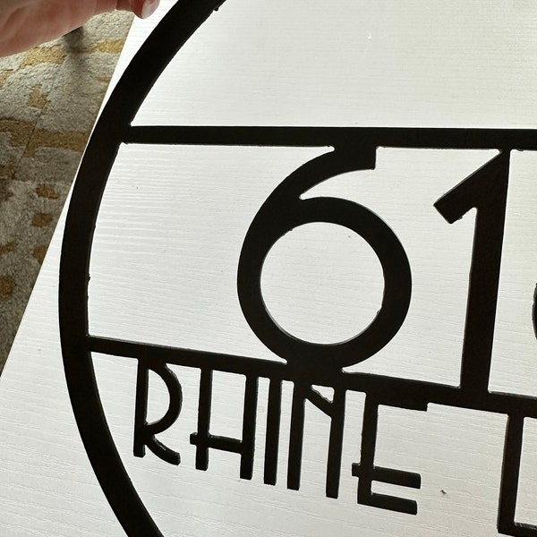 Mid Century Metal House Number Sign | House Numbers With Street Name ...