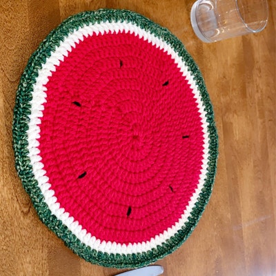 Sliced Watermelon Placemat Set Crochet PDF Pattern - Etsy