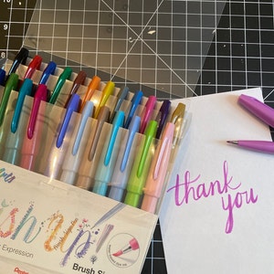 24 Colors New Pentel Fude Touch Brush Sign Pen 24 Colors BOX SET _12 ...