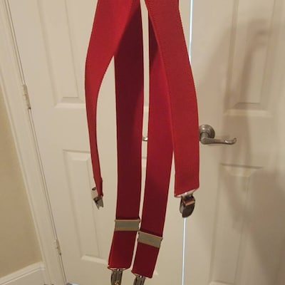RED SUSPENDERS Adjustable 3 Adult Sizes for Better Fit 1 Width Elastic ...