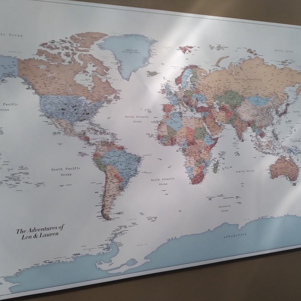 Places You've Been World Map, Large Detailed Push Pin Travel Map ...