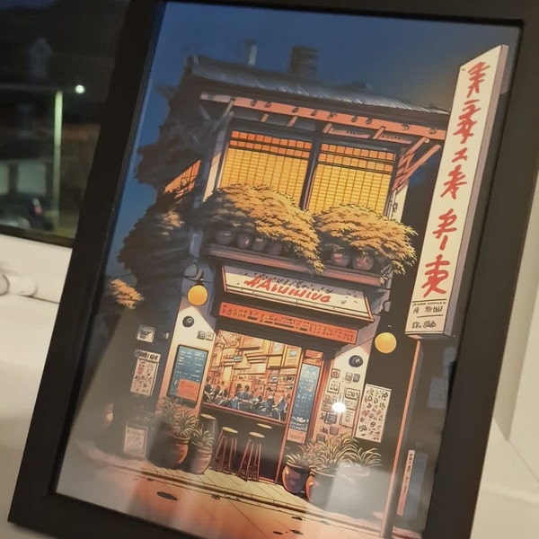 Evening at the Ramen Shop Poster, Japanese Anime Print, Ukiyo-e Art ...