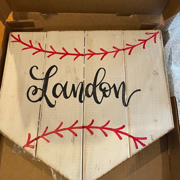 Baseball Sign, Home Plate Sign, Baseball Name Sign, Personalized ...
