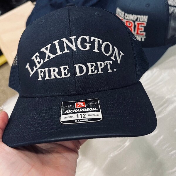 Free Personalization, Custom Fire Department Embroidered Hat, Fire Dept ...