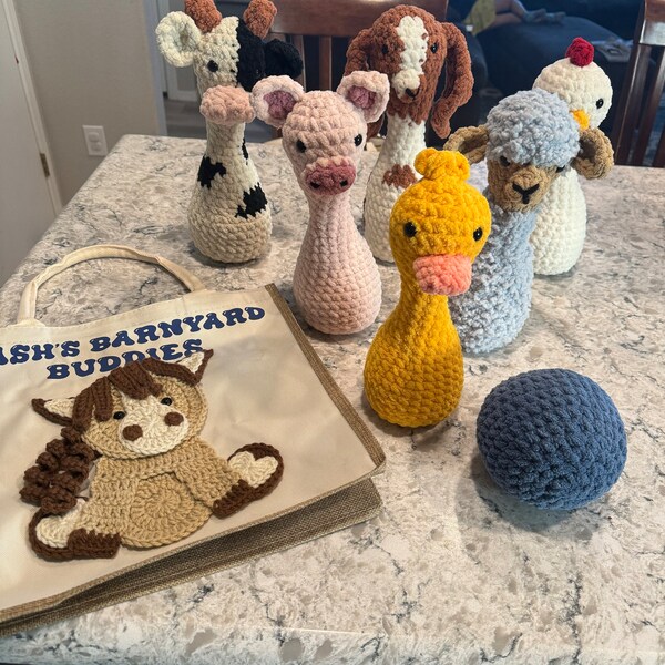 Barnyard Bowling Buddies Pattern, Crochet, PDF, Farm Animals, ENGLISH ...