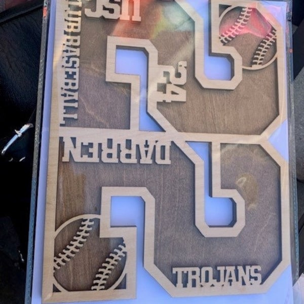 Custom Senior Athlete Number, Sports Number Wood Cutout, Custom Sports ...