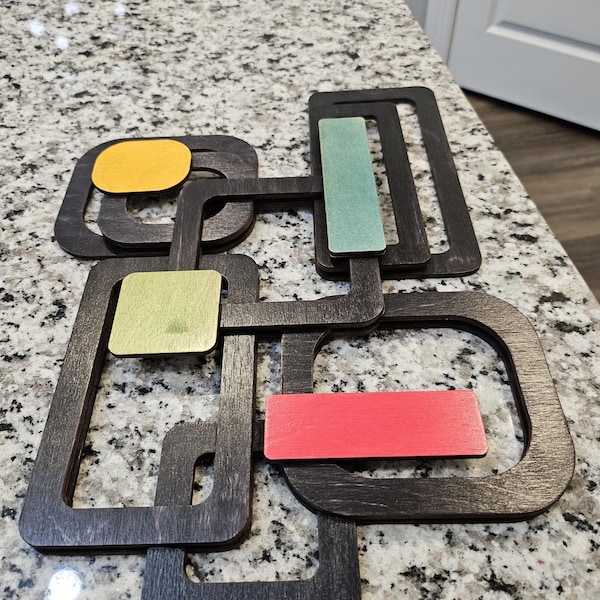 Mid Century Modern Magnets, Retro Magnets, Wood Magnets, Geometric ...